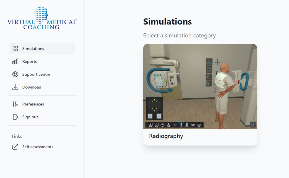 Virtual Medical Coaching Radiography - Software Installation