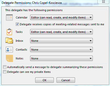 Using outlook private items - yeslasopa